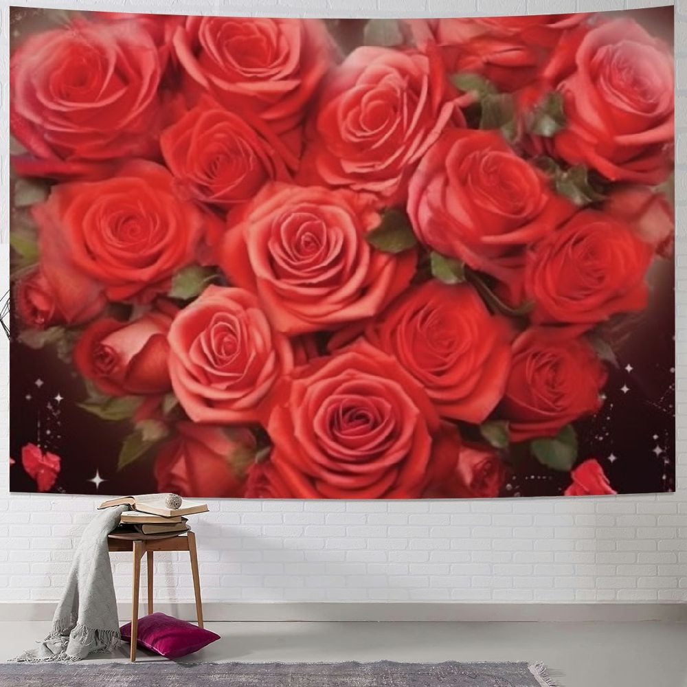 Fenyluxe Red Rose Photography Backdrop Floral Wall Valentine's Day ...