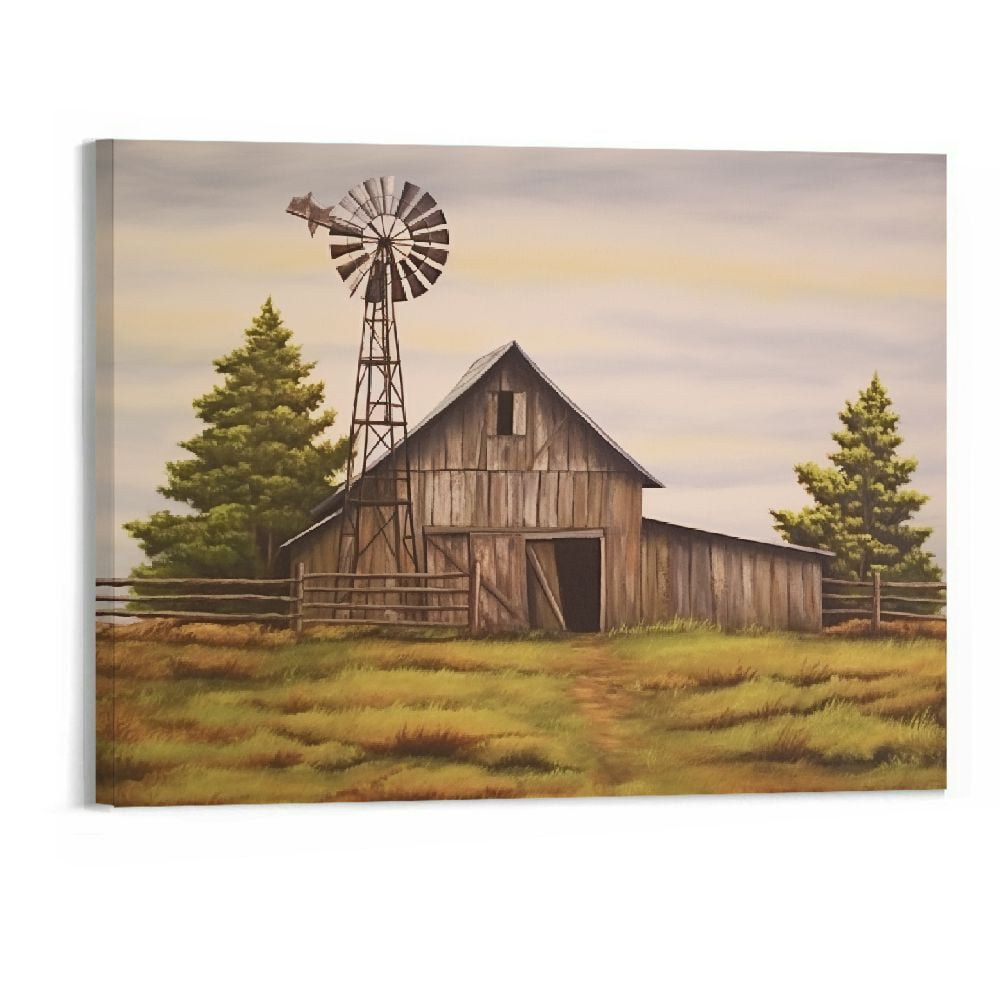 Fenyluxe Rustic Barn Wall Decor, Barn Pictures Canvas Wall Art for ...