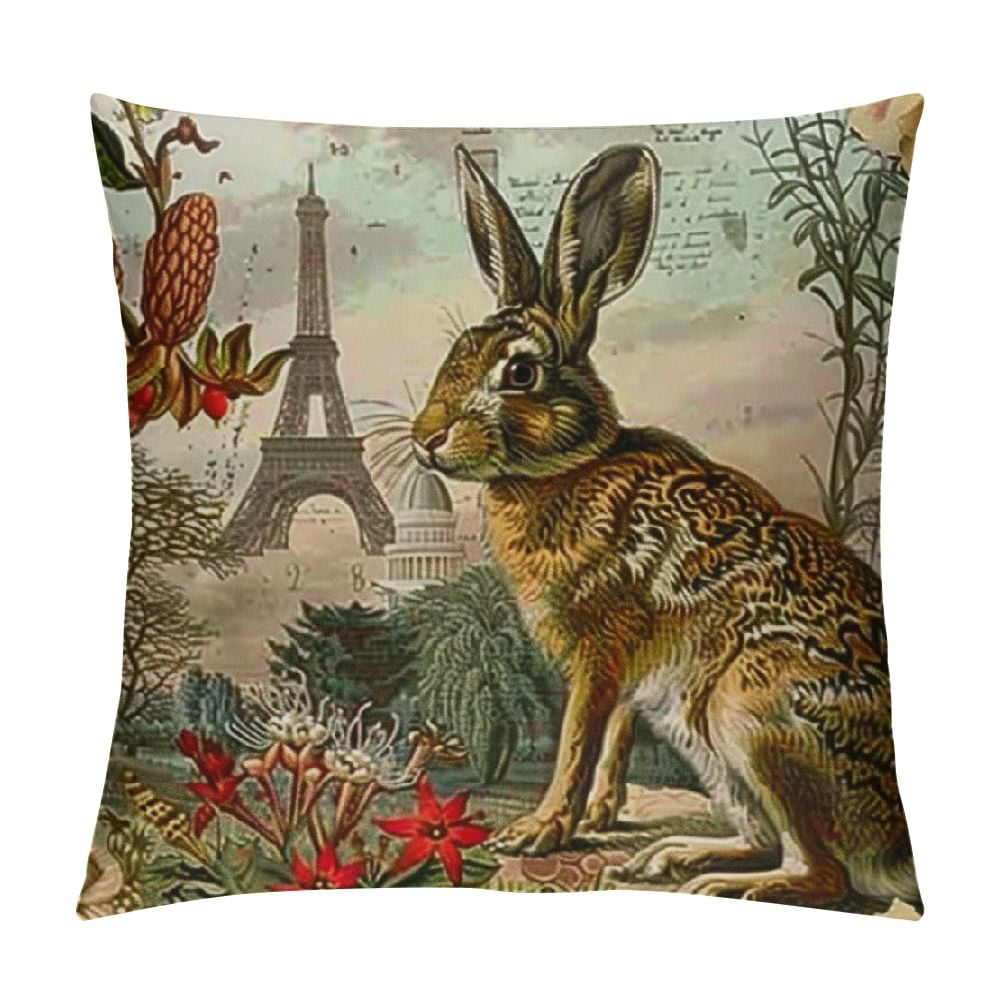 Fenyluxe Rustic Vintage Animals Throw Pillow Covers Decorative Cute ...