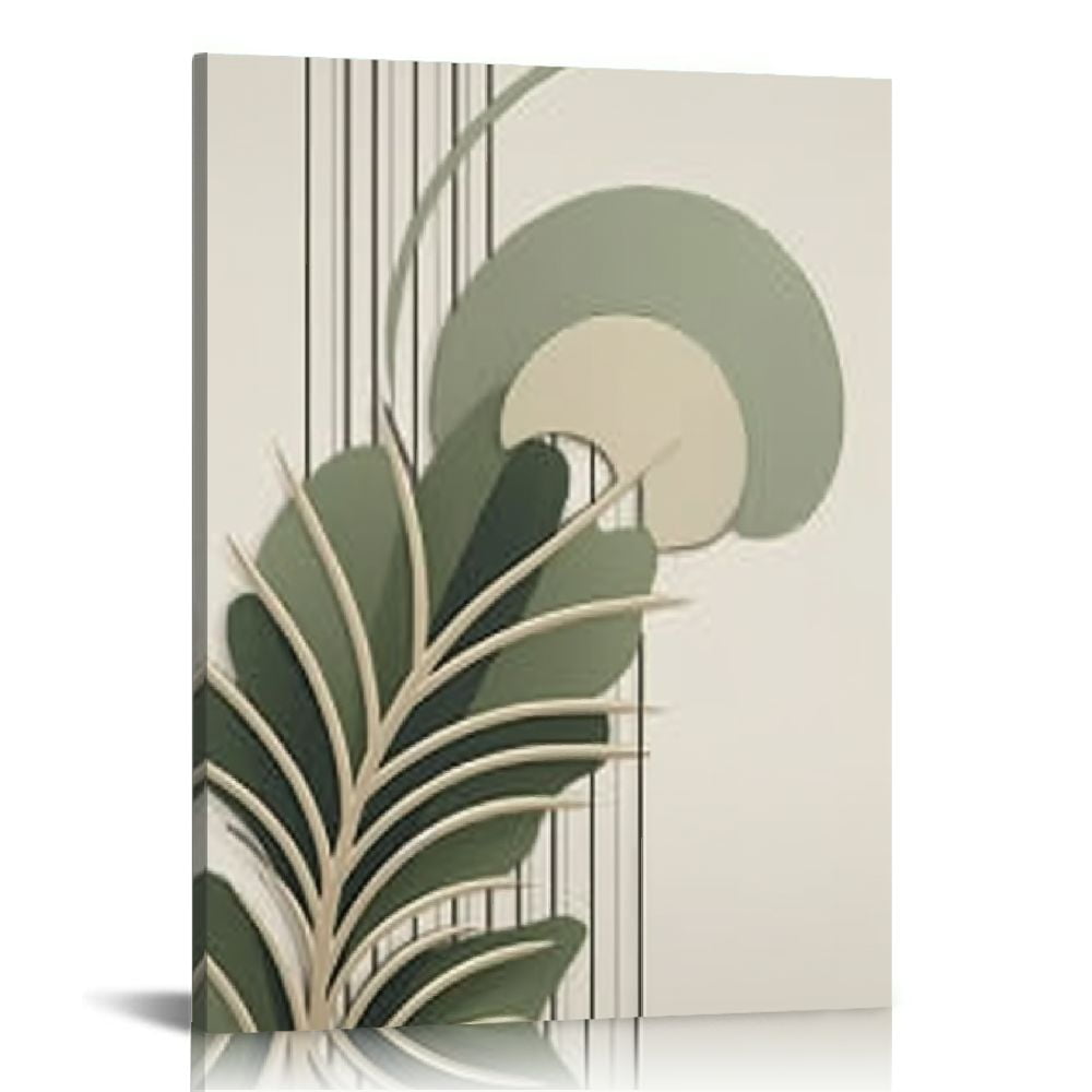 Fenyluxe Sage Green Boho Wall Art, Minimalist Framed Wall Art Geometric ...