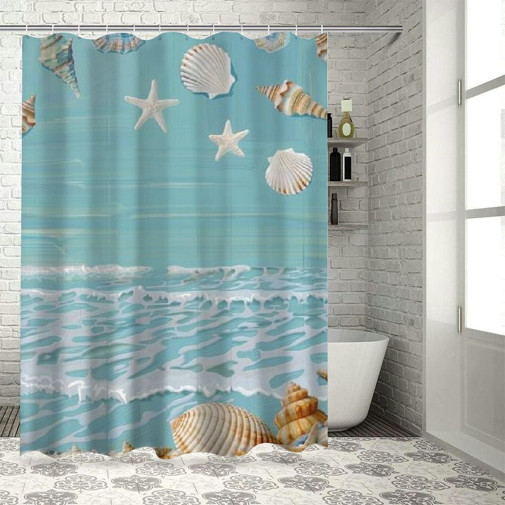 Fenyluxe Shell Shower Curtain, Thin Lines and Various Creative ...