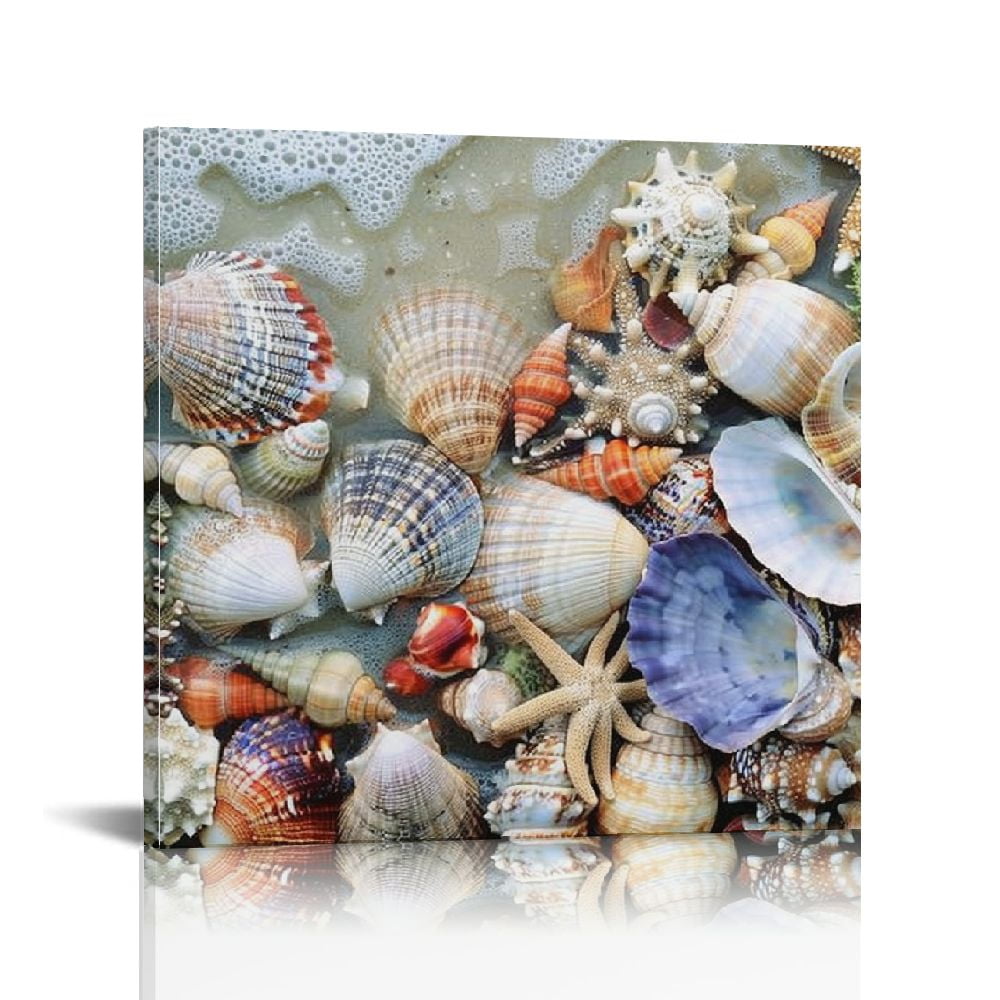 Fenyluxe Shells Beach Ocean Wall Art Decor Ready To Hang Room Home Art ...