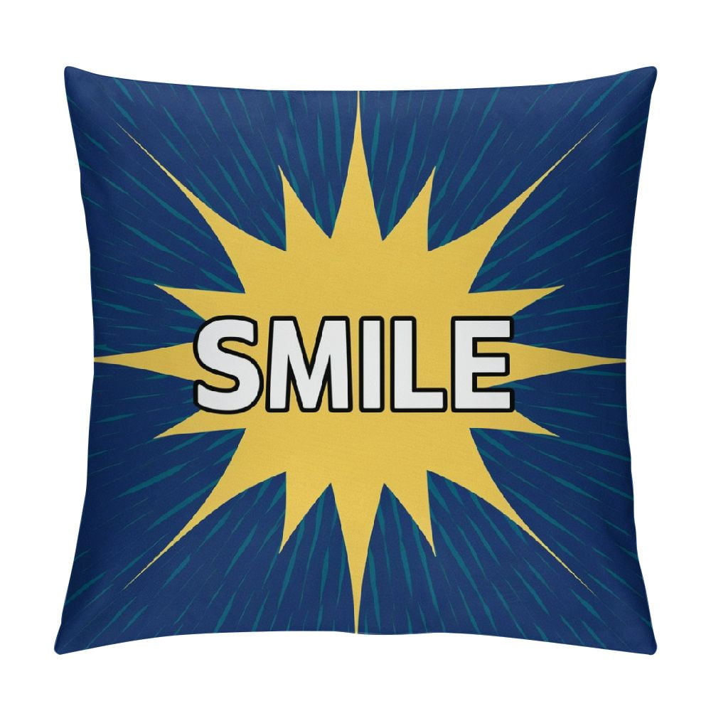 Fenyluxe Smile Sunshine Yellow Pillow Cover ,Decorative Couch Pillow ...
