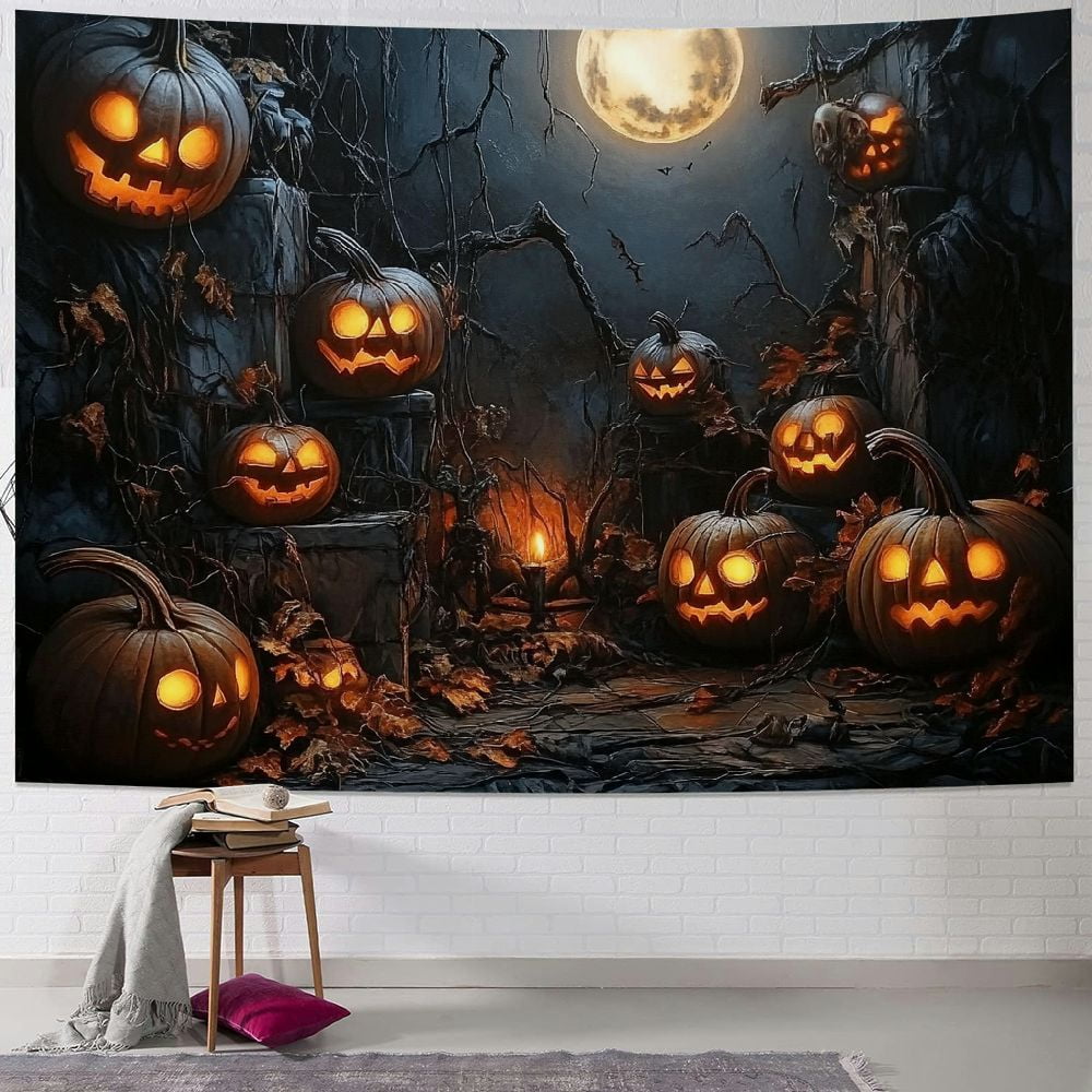Fenyluxe ,Spooky Halloween Backdrop Halloween Banner for Pumpkin ...