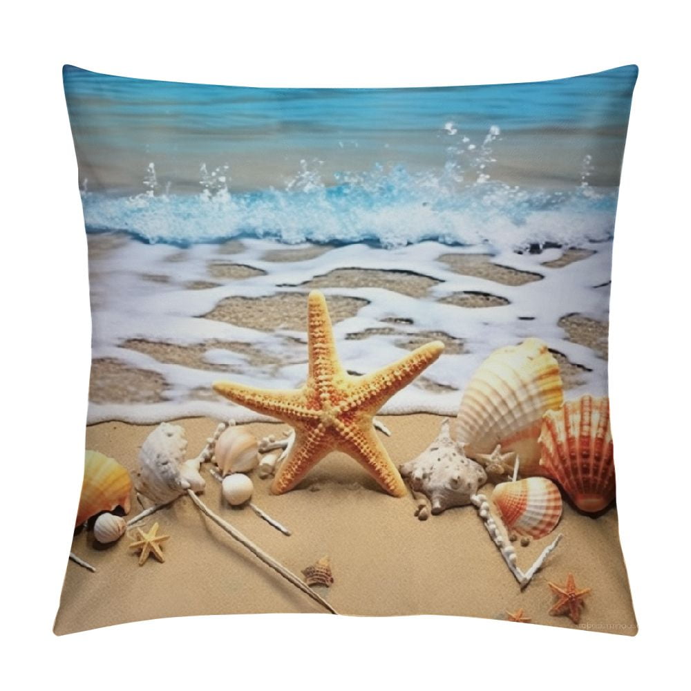 Fenyluxe Starfish Sea Shells Beach Indoor Outdoor Pillow Case for Home ...