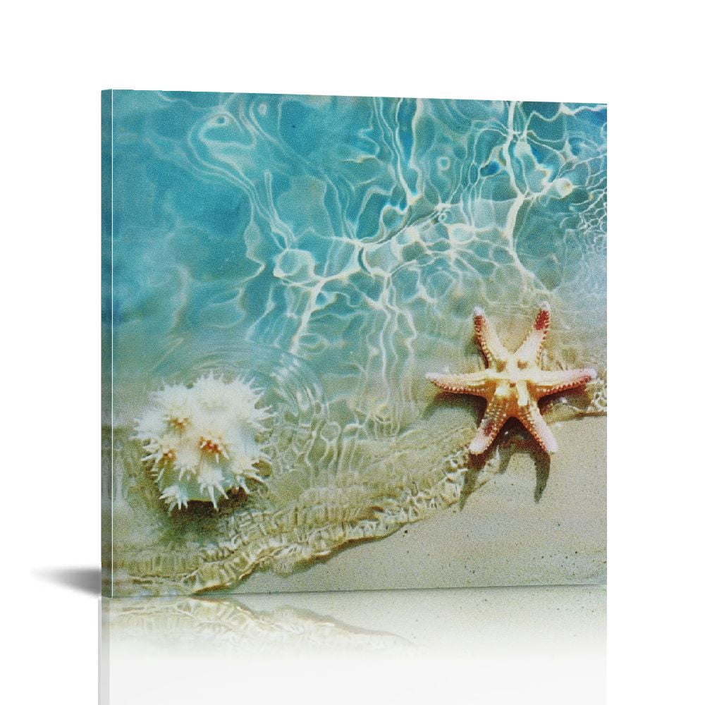 Fenyluxe Starfish Sea Urchin Sandy Beach Wall Decor Canvas Art Ready To ...