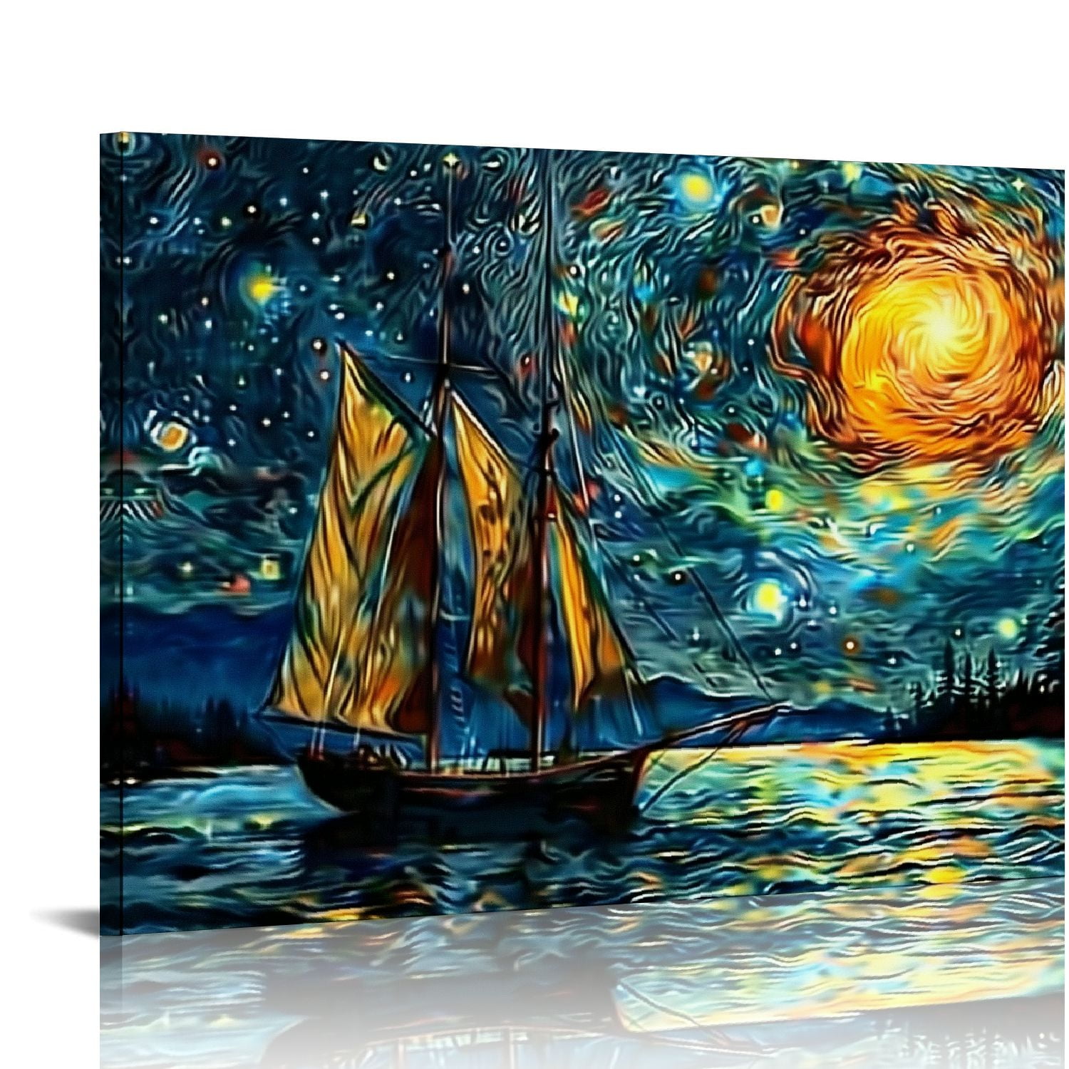 Fenyluxe Starry Night Sky Canvas Ready to Hang Wall Decor for Bathroom ...