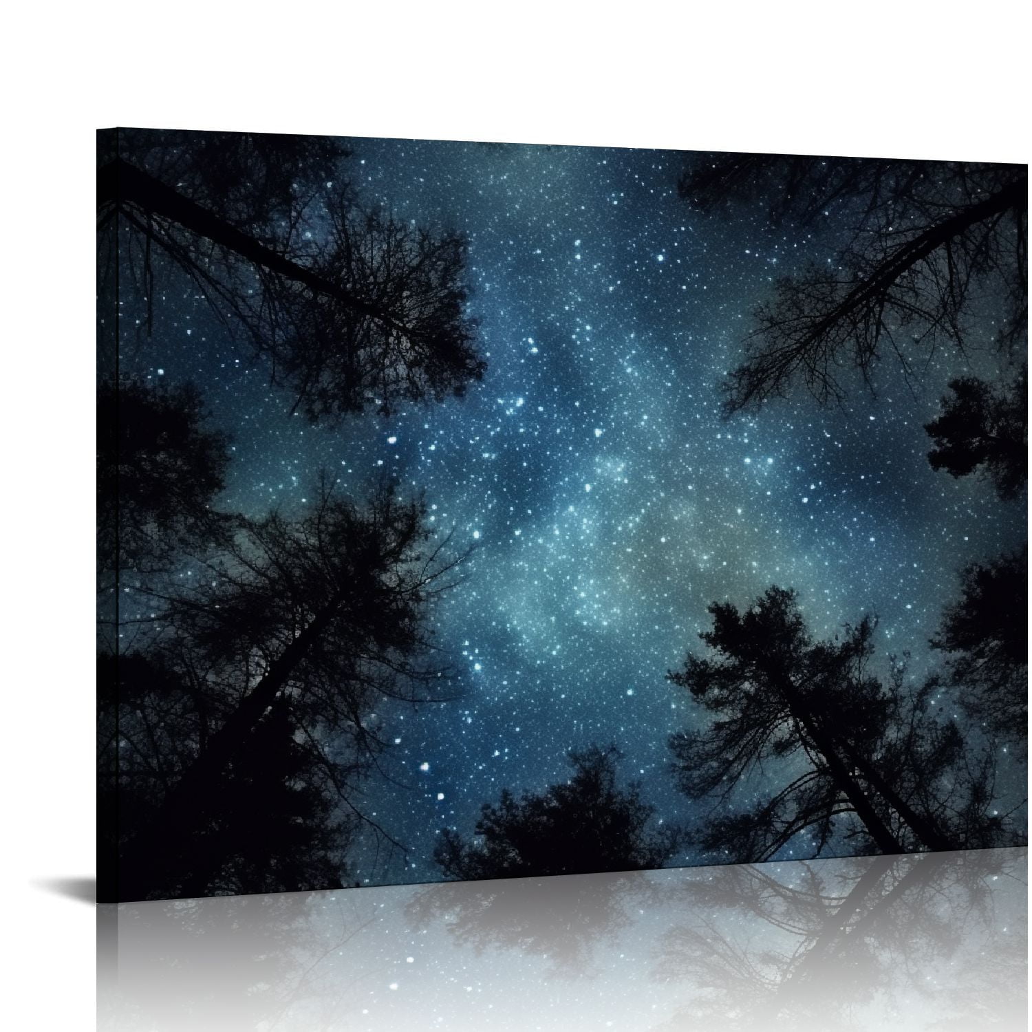 Fenyluxe Stars Trees Night Sky Canvas Prints Art Ready To Hang Decor ...