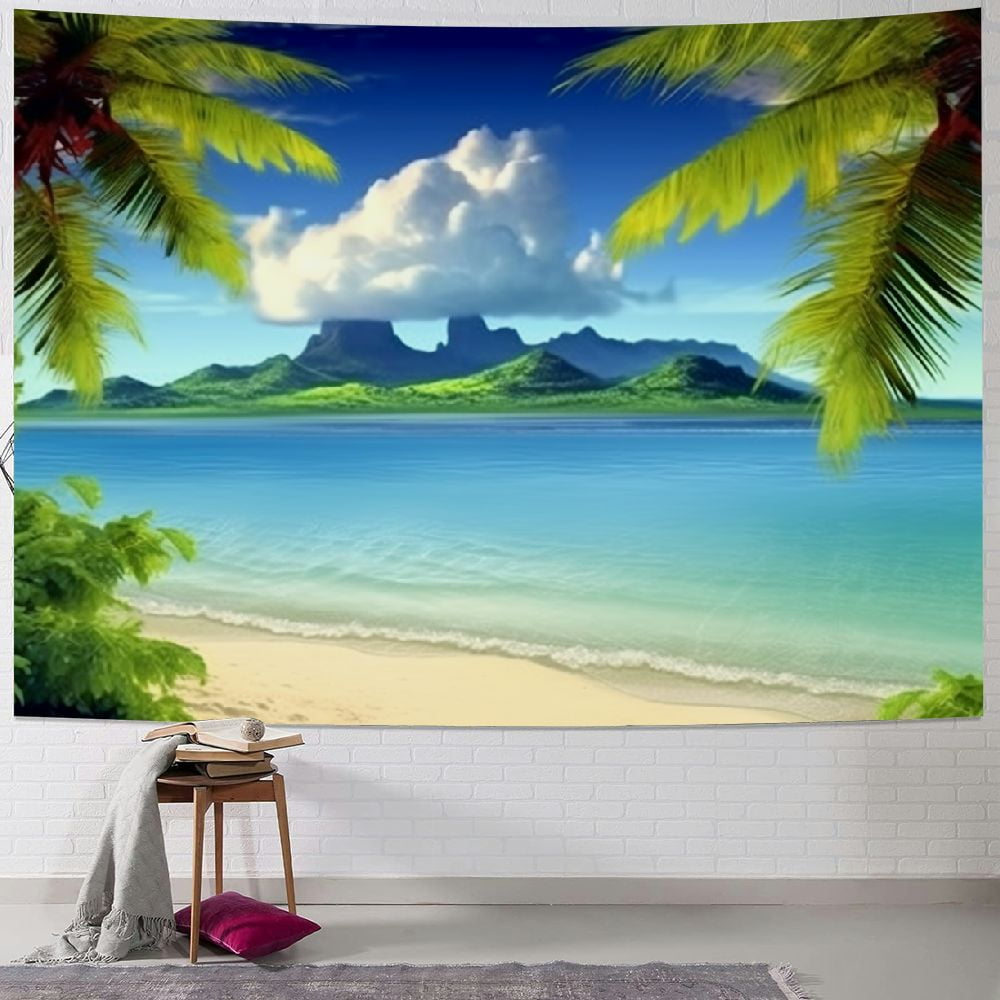 Fenyluxe Summer Beach Theme Photo Hawaiian Ocean Blue Sky Seaside ...