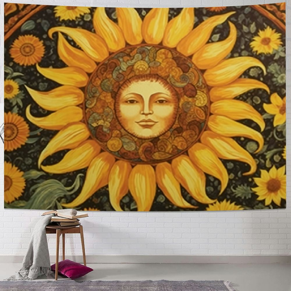 Fenyluxe Sun Moon Tapestry Vintage Indie Boho Tapestry Wall Hanging ...