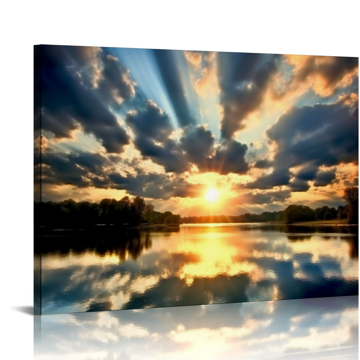 Fenyluxe Sun Rays Canvas Print Wall Decor Ready To Hang Modern Art Home ...