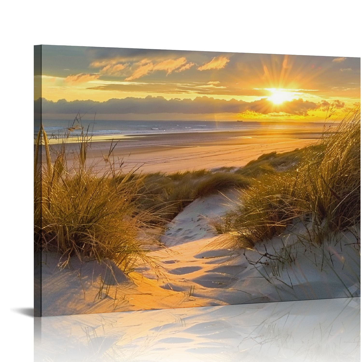 Fenyluxe Sunset Sand Dunes Canvas Wall Decor For Bedroom Kitchen Modern ...