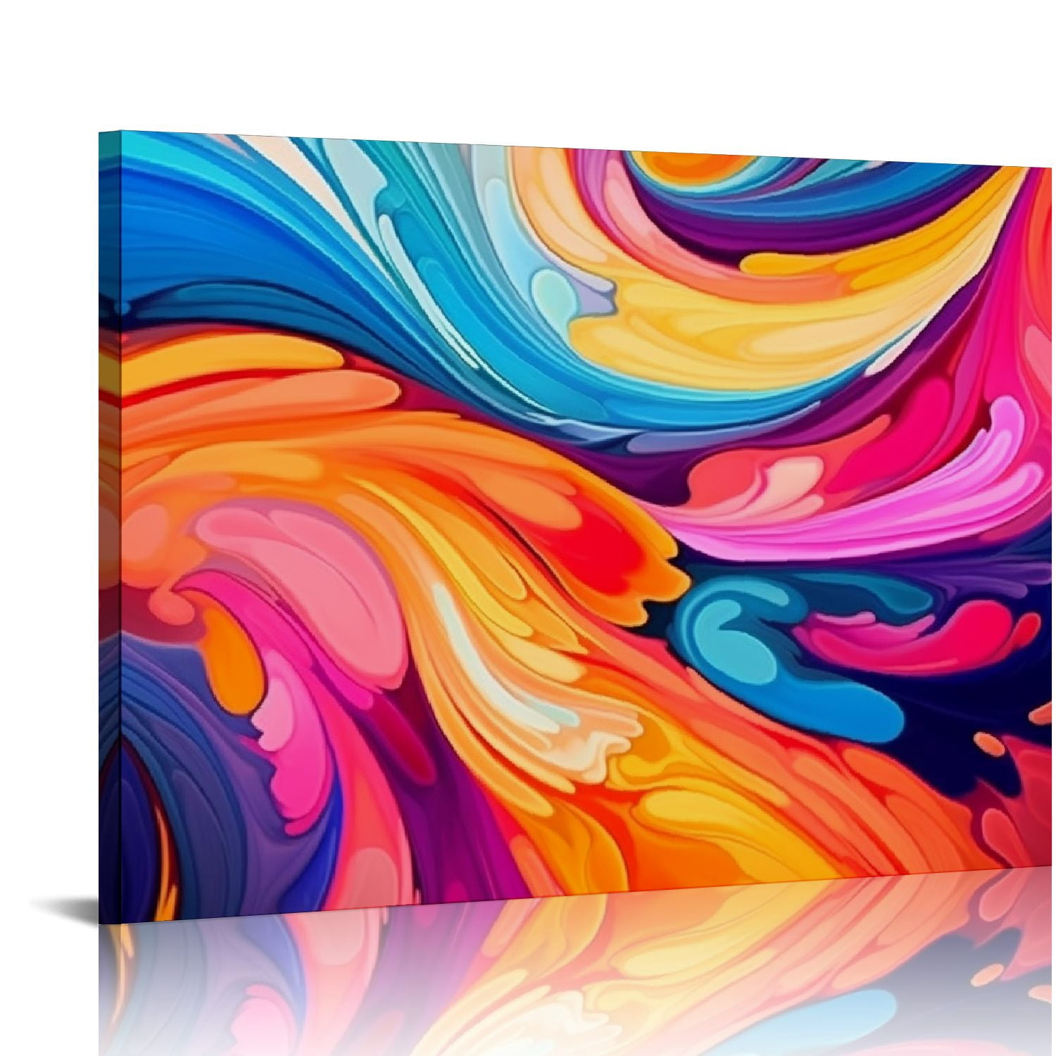Fenyluxe Swirly Design Abstract Painting Canvas Print Wall Art Decor ...