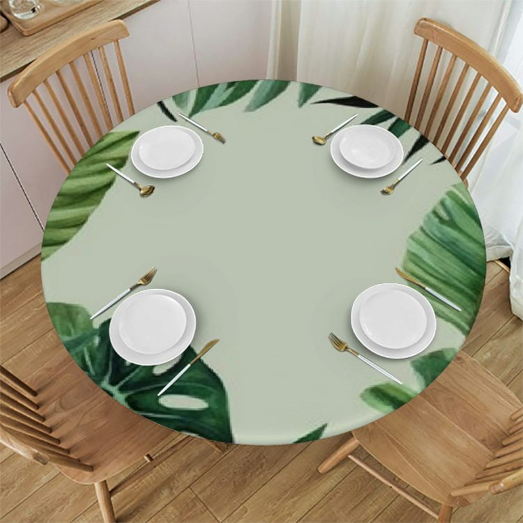 Fenyluxe Tablecloth Palm Tree Leaves Tablecloths Round Summer Tropical ...