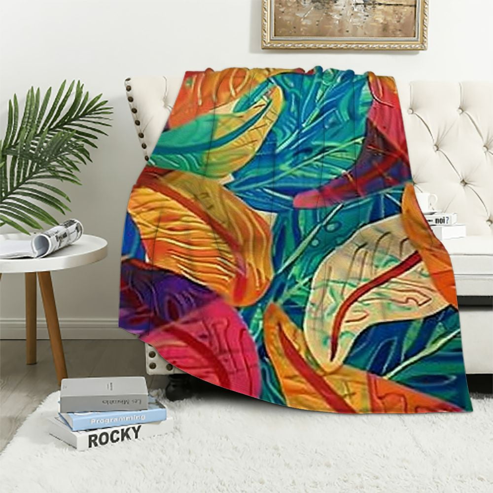 Fenyluxe Throw Blankets for Sofa Couch Fluffy Cozy Flannel Travel ...