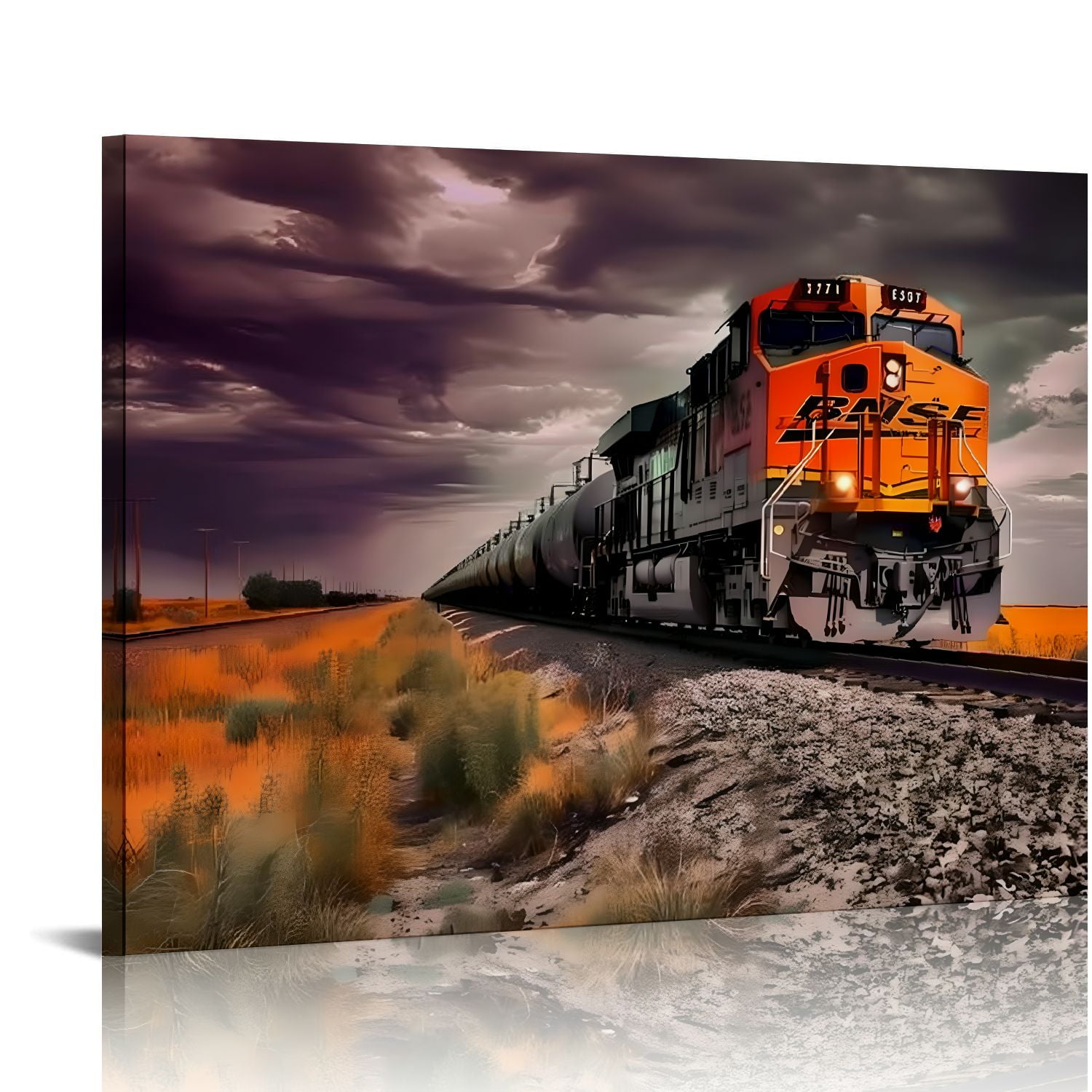 Fenyluxe Train Tracks Canvas Wall Art Print Home Decor Ready to Hang ...