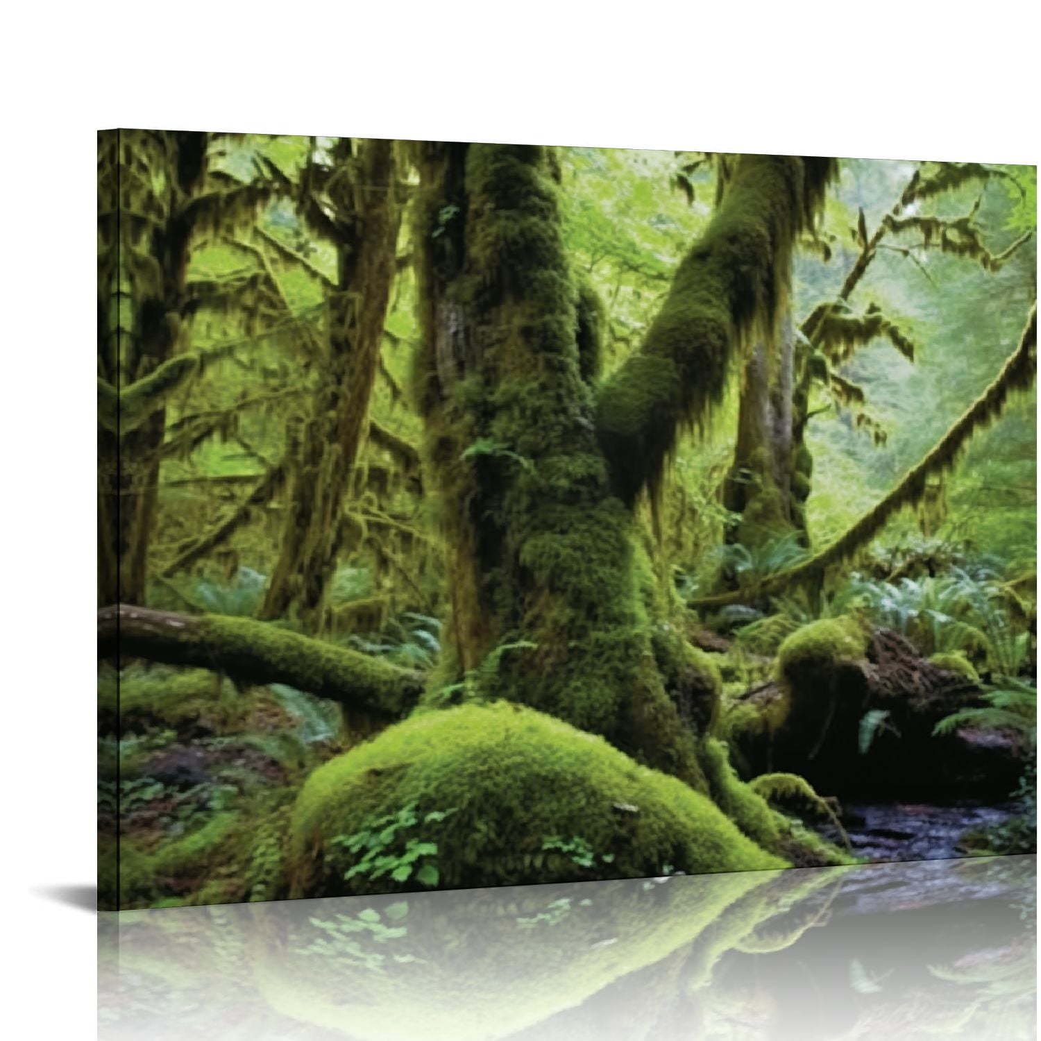 Fenyluxe Trees Moss Vegetation Canvas Wall Decor for Bathroom Home Art ...