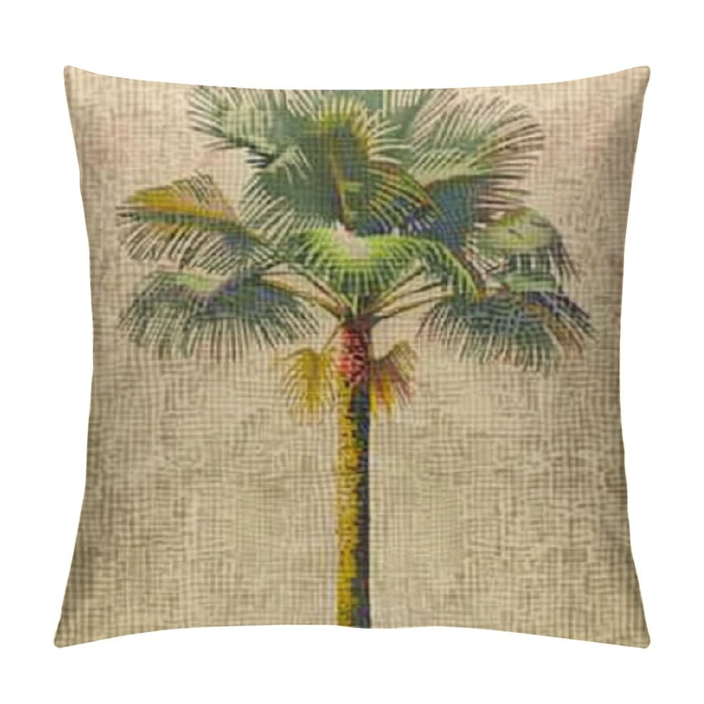 Fenyluxe Tropical Paradise Plant Throw Pillow Case Coconut Palm Tree ...