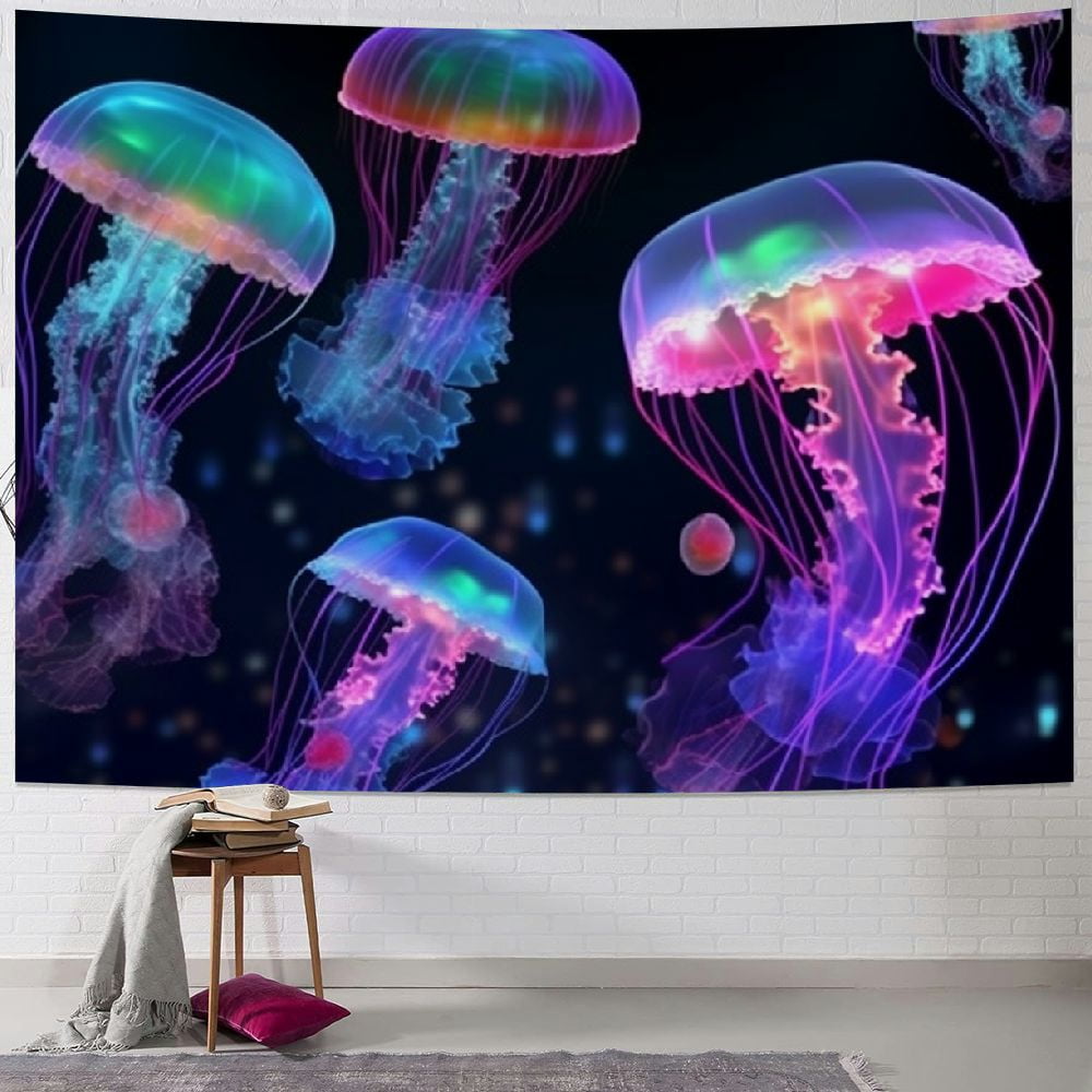 Fenyluxe Under Sea Ocean Jellyfish Tapestry Wall Hanging Fantasy ...