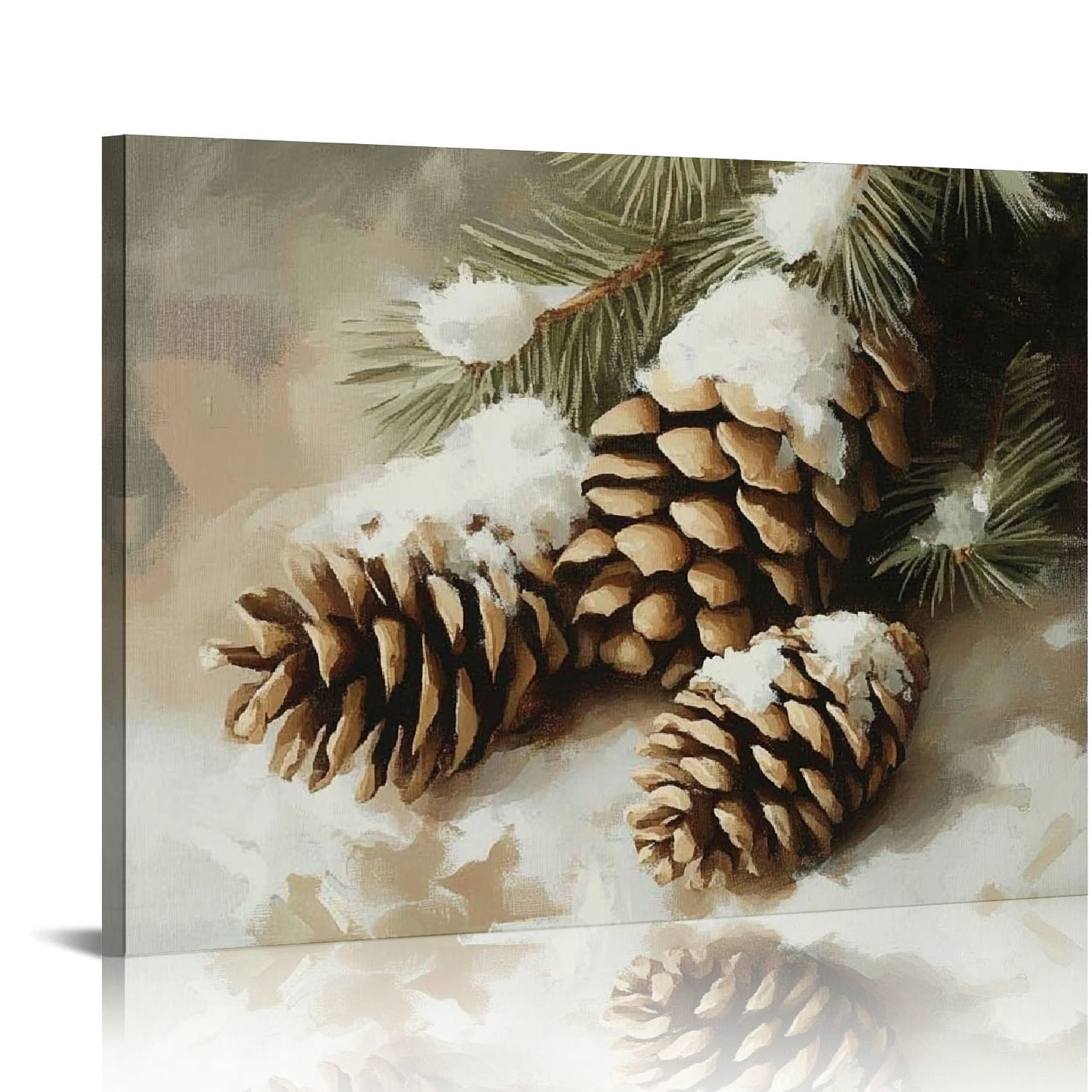 Fenyluxe Vintage Winter Pine Cones Pinecones Wall Art Decor, Rustic ...