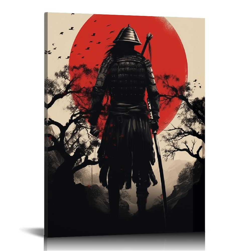 Fenyluxe Wall Art Armored Samurai Pictures Ink Paintings art Character ...