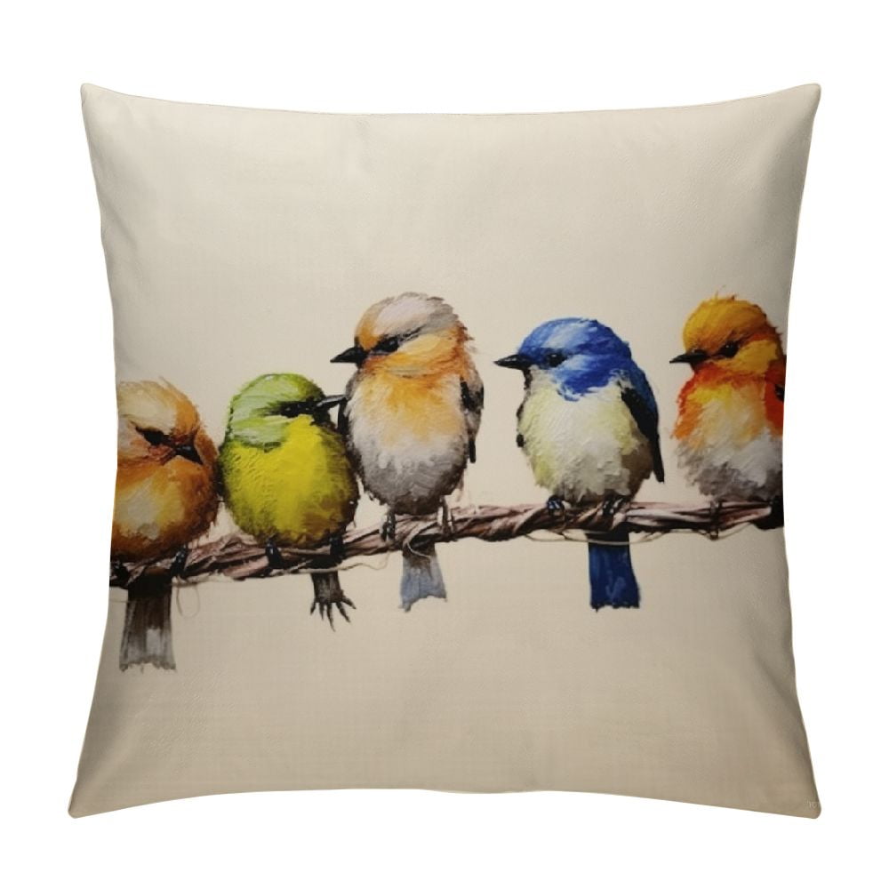 Fenyluxe Watercolor Birds Pillows Decorative Throw Pillows,Hand-Painted ...