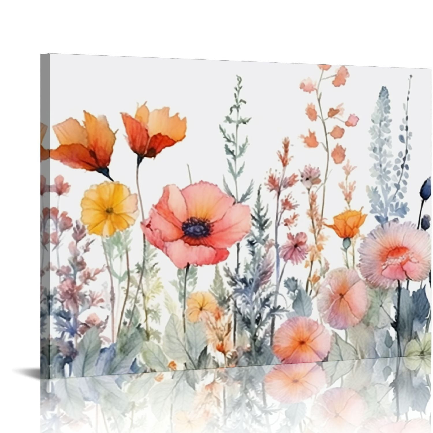 Fenyluxe Watercolor Flowers Plants Canvas Prints Wall Art Decor 16x12in ...