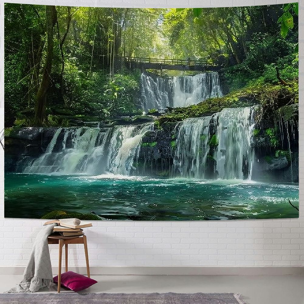 Fenyluxe Waterfall Tapestry Forest Lake Natural Tropical Rainforest ...