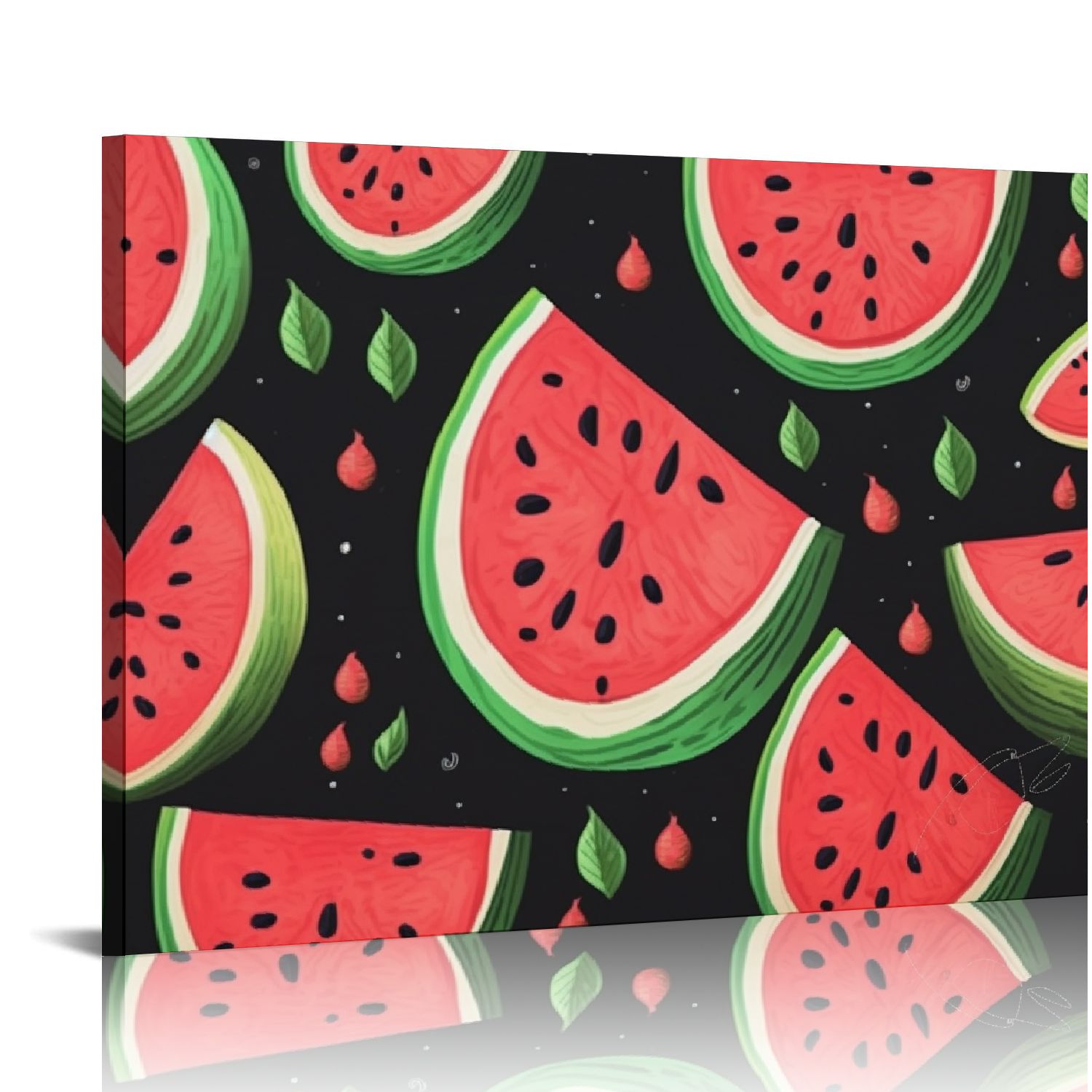 Fenyluxe Watermelon Slices Theme Print on Canvas Modern Wall Decor Art ...