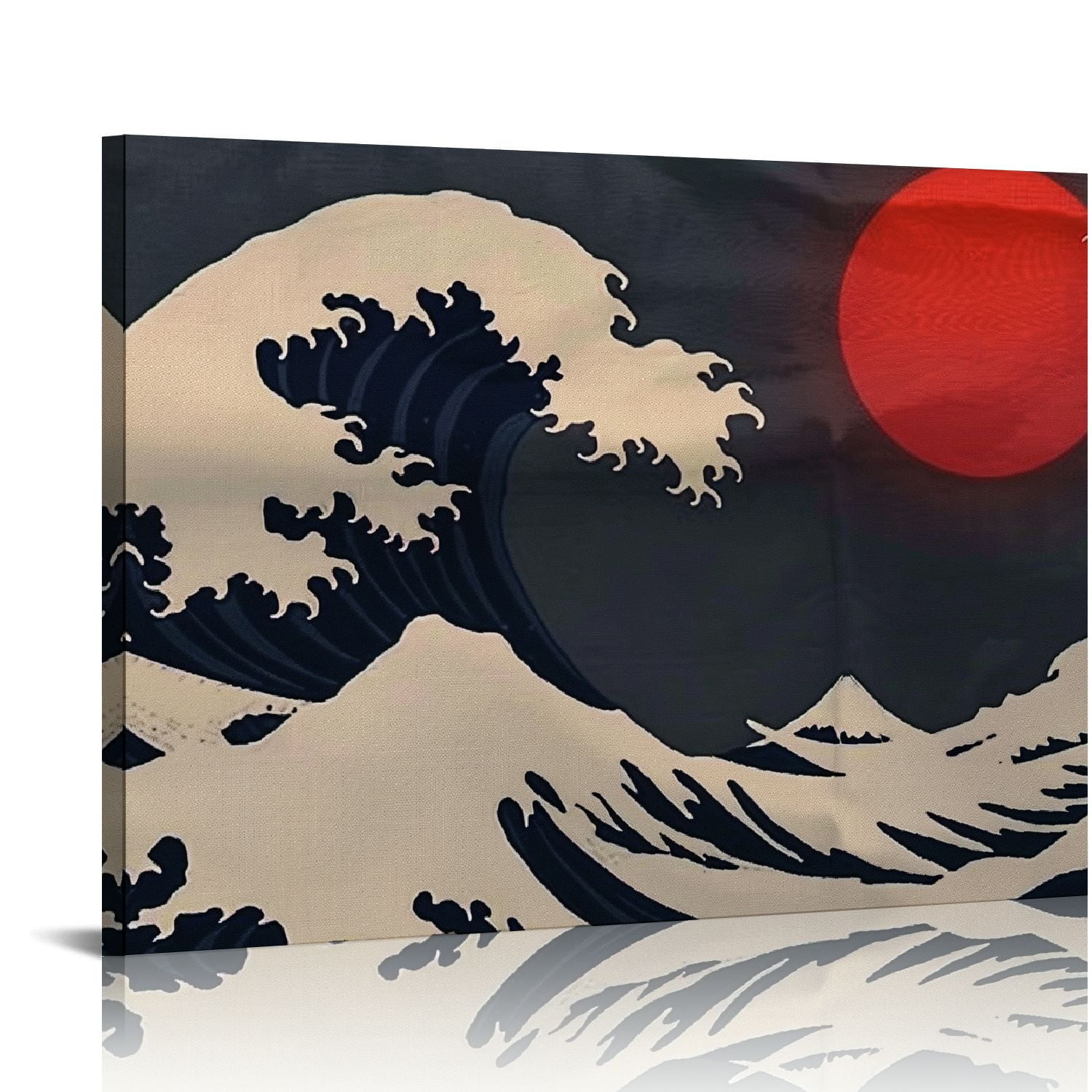 Fenyluxe Wave Red Sun Japanese Art Canvas Prints Wall Art Decor Ready ...