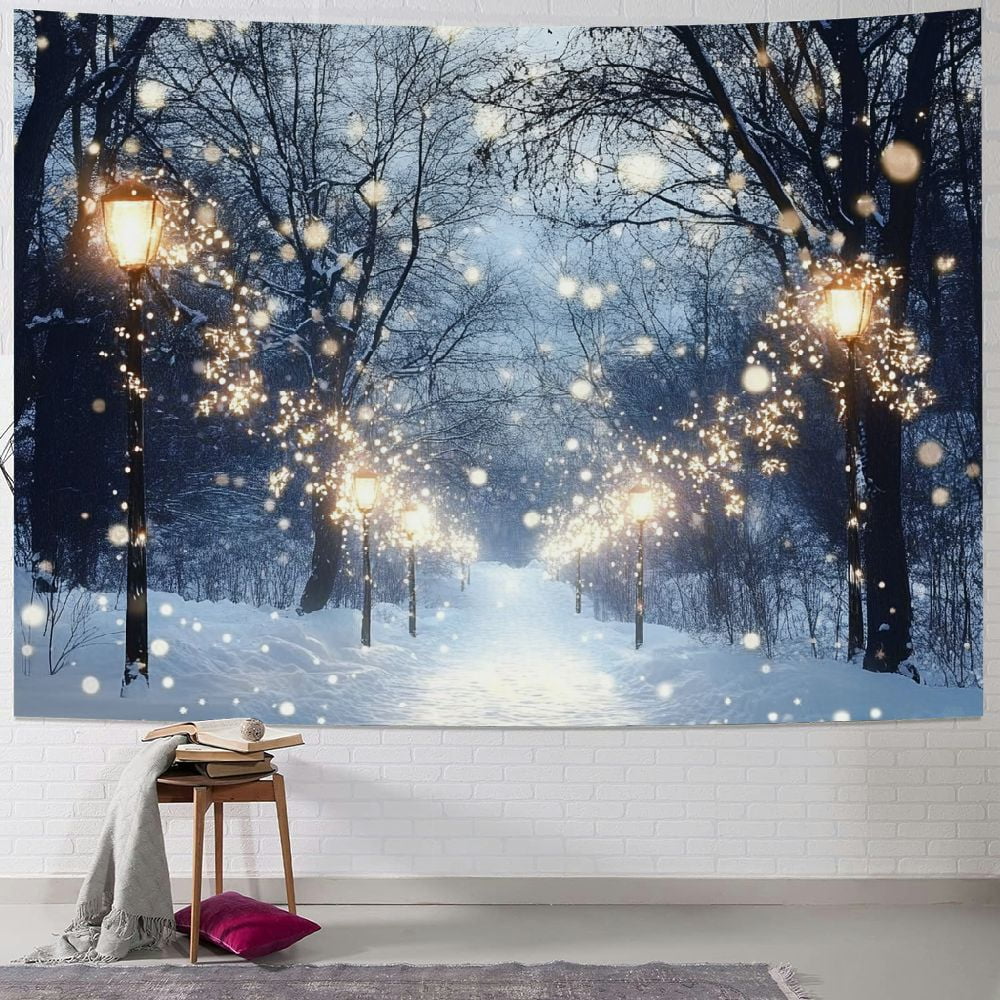 Fenyluxe Winter Scene Backdrop Snowflake Photography Background Bokeh ...