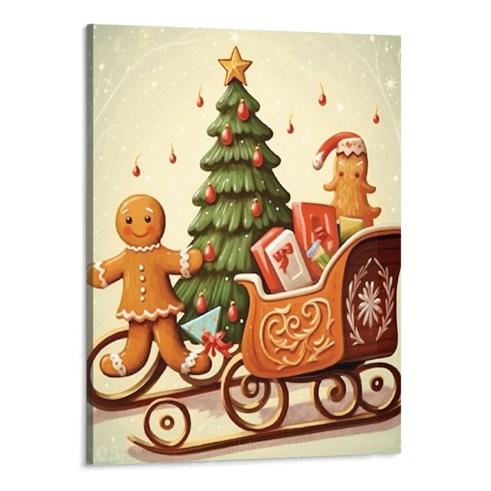 Fenyluxe sleigh art poster decor,Christmas Wall Art,sleigh with christmas presents on it,style ...