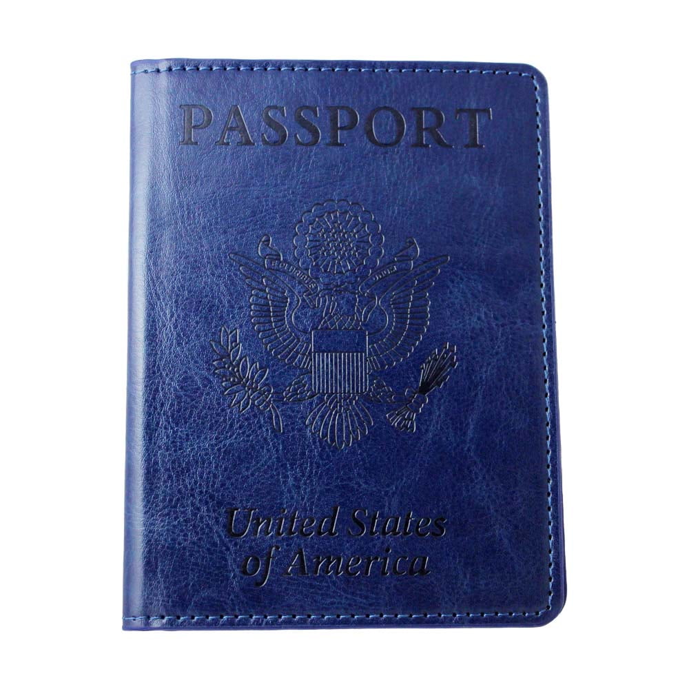 Fenzer Blue/Navy Passport Wallet and Vaccine Card Holder Combo, Slim ...