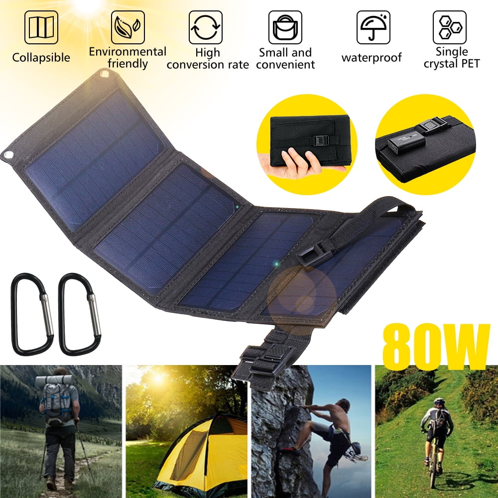 Feoflen 80W Solar Panel, Portable Solar Panel Car Charger, Solar Panel ...