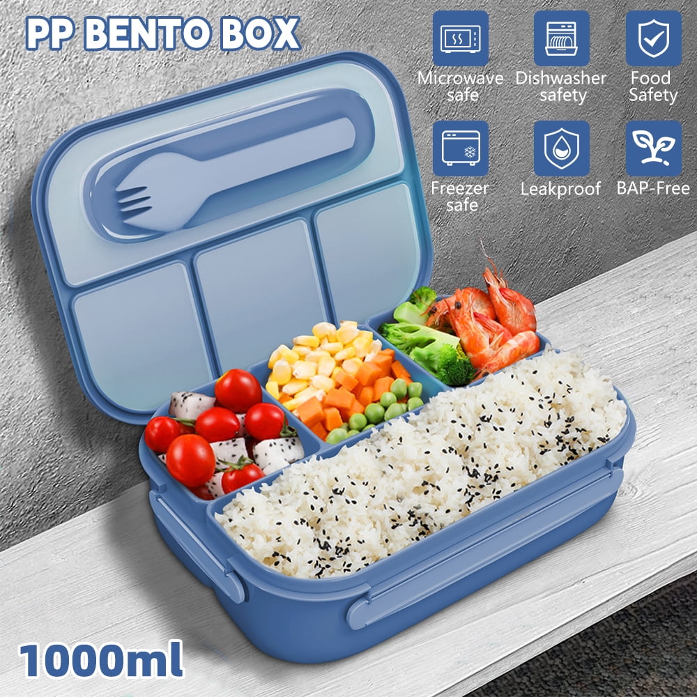 Feoflen Lunch Box for Student, Bento Storage Box with 4 Compartments ...