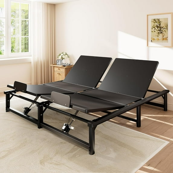 Feonase Power Adjustable King Bed Frame, Ergonomic Electric Bed with ...
