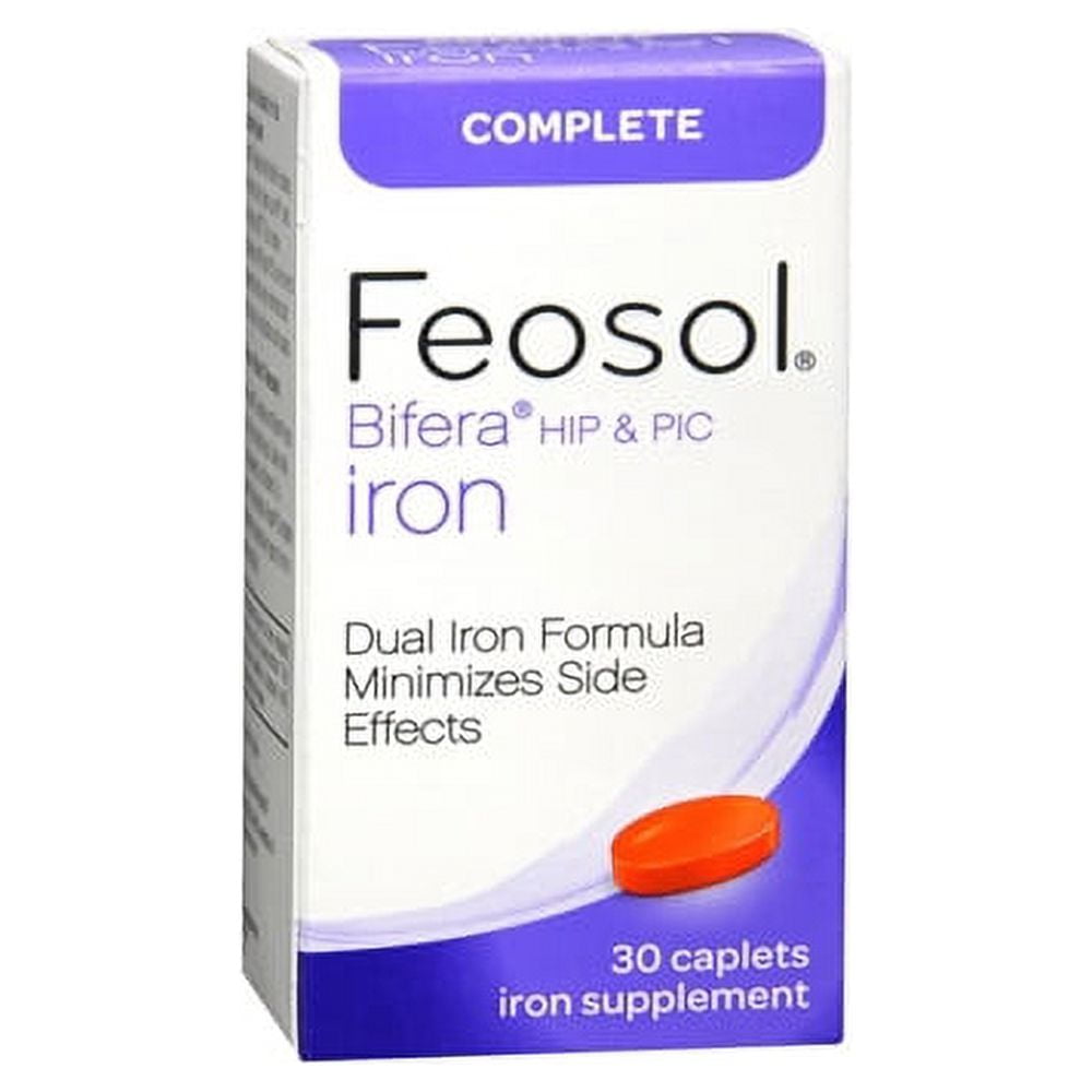 Feosol Bifera Dual Iron Formula Caplets - 30 Ea, 2 Pack - Walmart.com