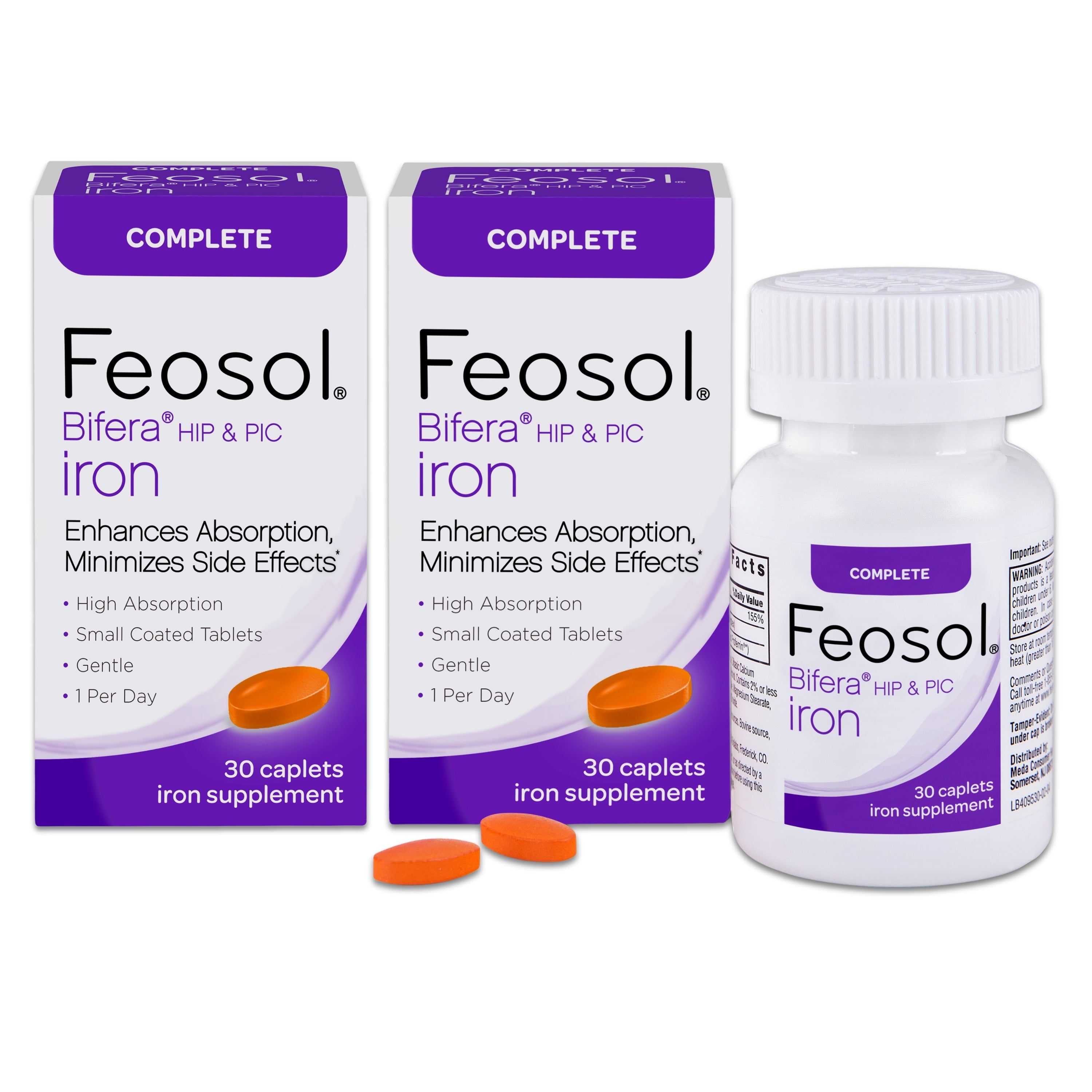 Feosol Complete Iron Supplement, Heme & Non-Heme Minimizes Side Effects ...