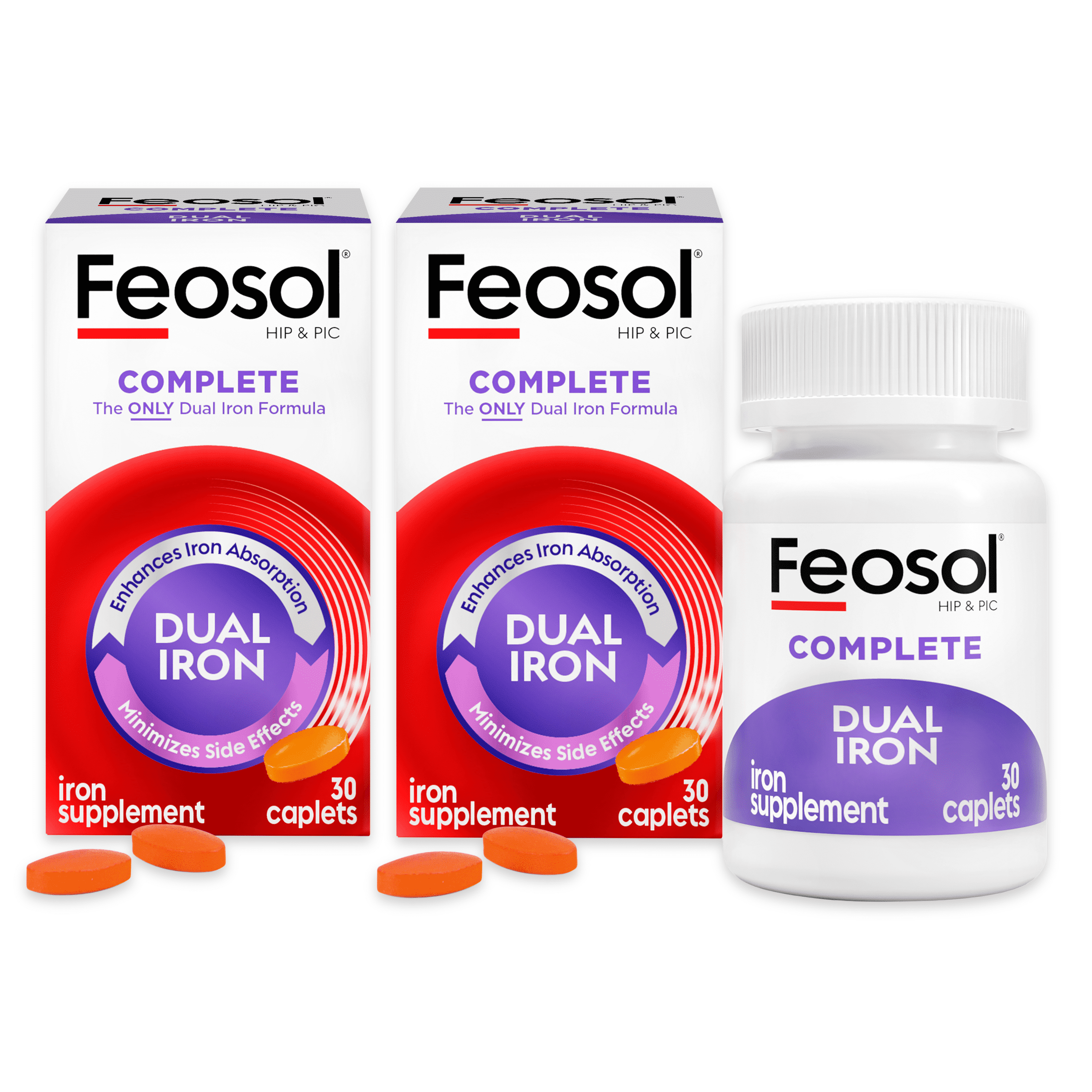 Feosol Complete Iron Supplement, 28mg Bifera, 60Ct, Dual Absorption ...