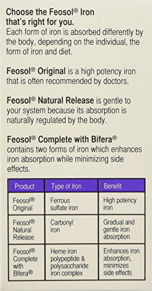 Feosol Complete with Bifera Iron 30 Caplets (3 Pack) - Walmart.com