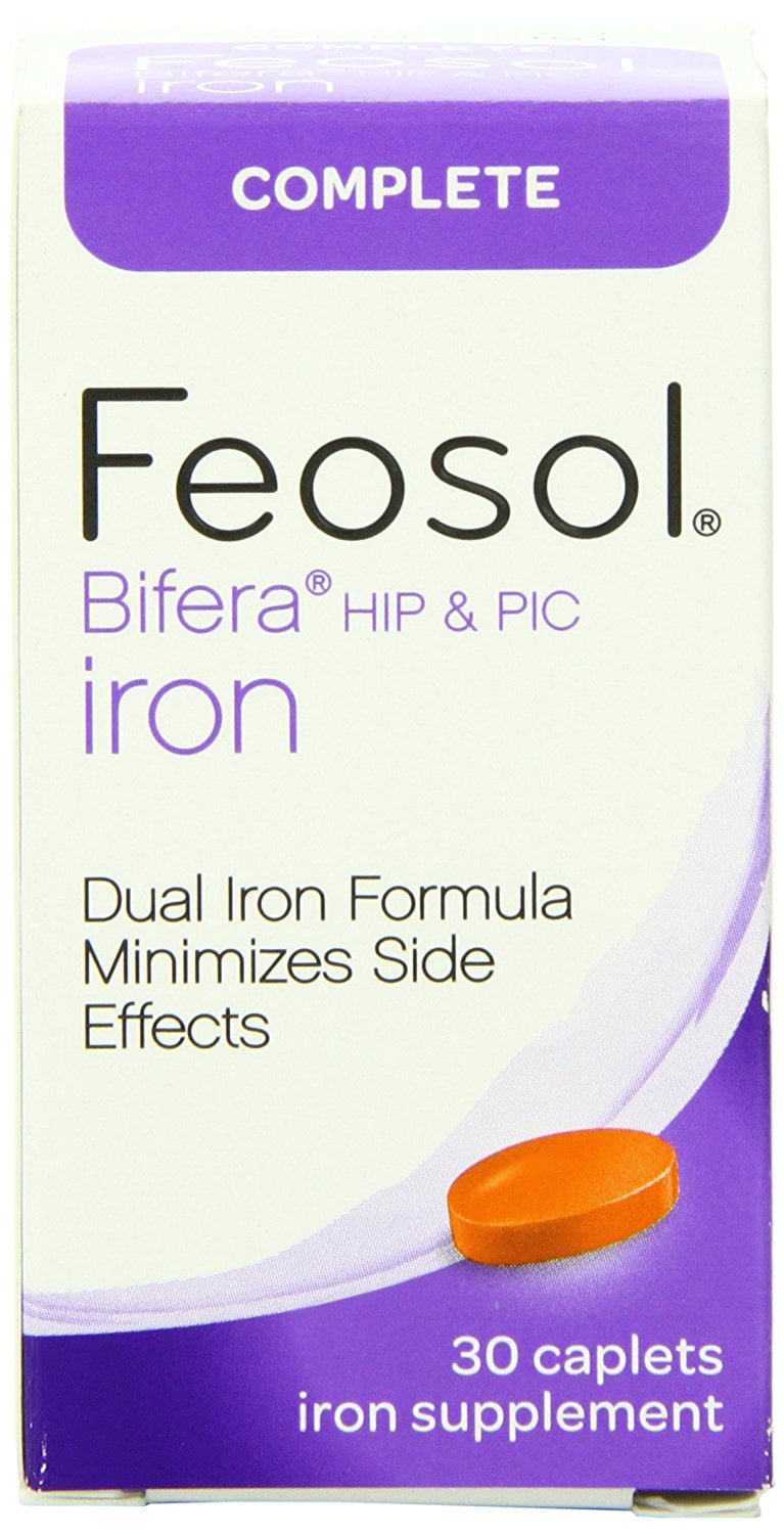 Feosol Complete High Potency Bifera Iron Caplets, 30ct - No ...