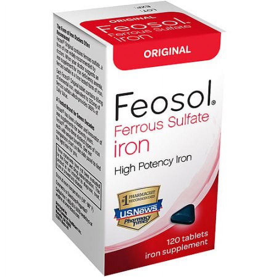 Feosol Original Iron Supplement, Ferrous Sulphate Pills, 120 Count - Walmart.com
