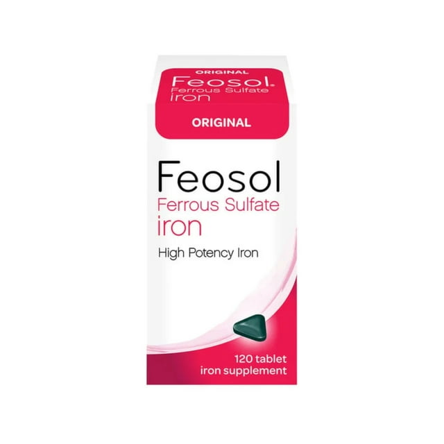 Feosol Original Iron Supplement Tablets,Non-heme 325mg Ferrous Sulfate (65mg Elemental Iron) per ...