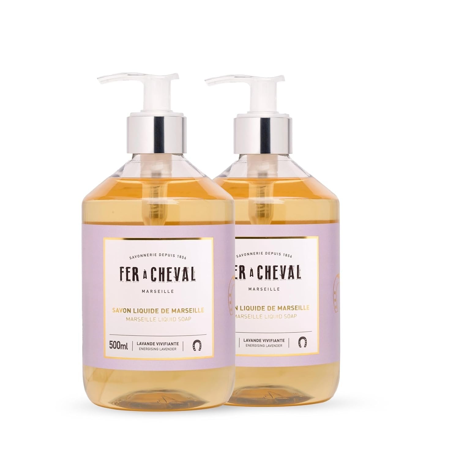 Fer à Cheval Energizing Lavender Liquid Savon Marseille Soap Set of 2 ...