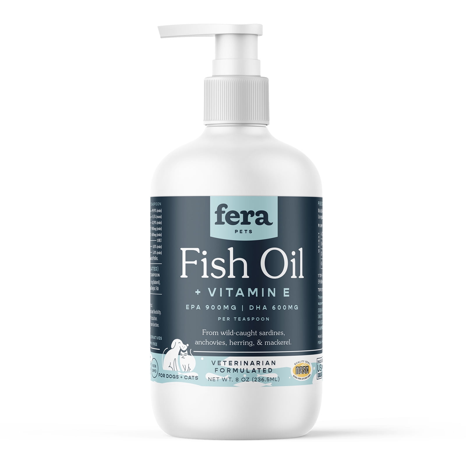 Fera Pet Organics Fish Oil Drops for Dogs and Cats with Natural NON-GMO ...