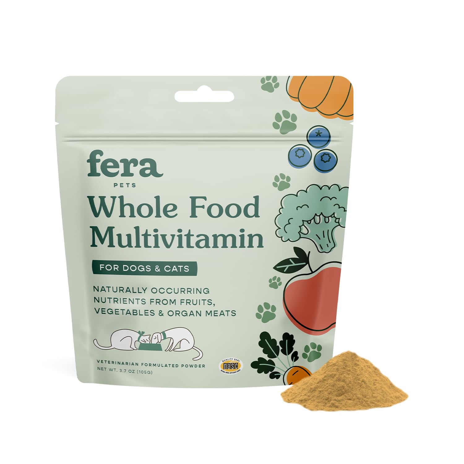 Fera Pet Organics Whole Food Multivitamin Cat and Dog- Food Topper ...