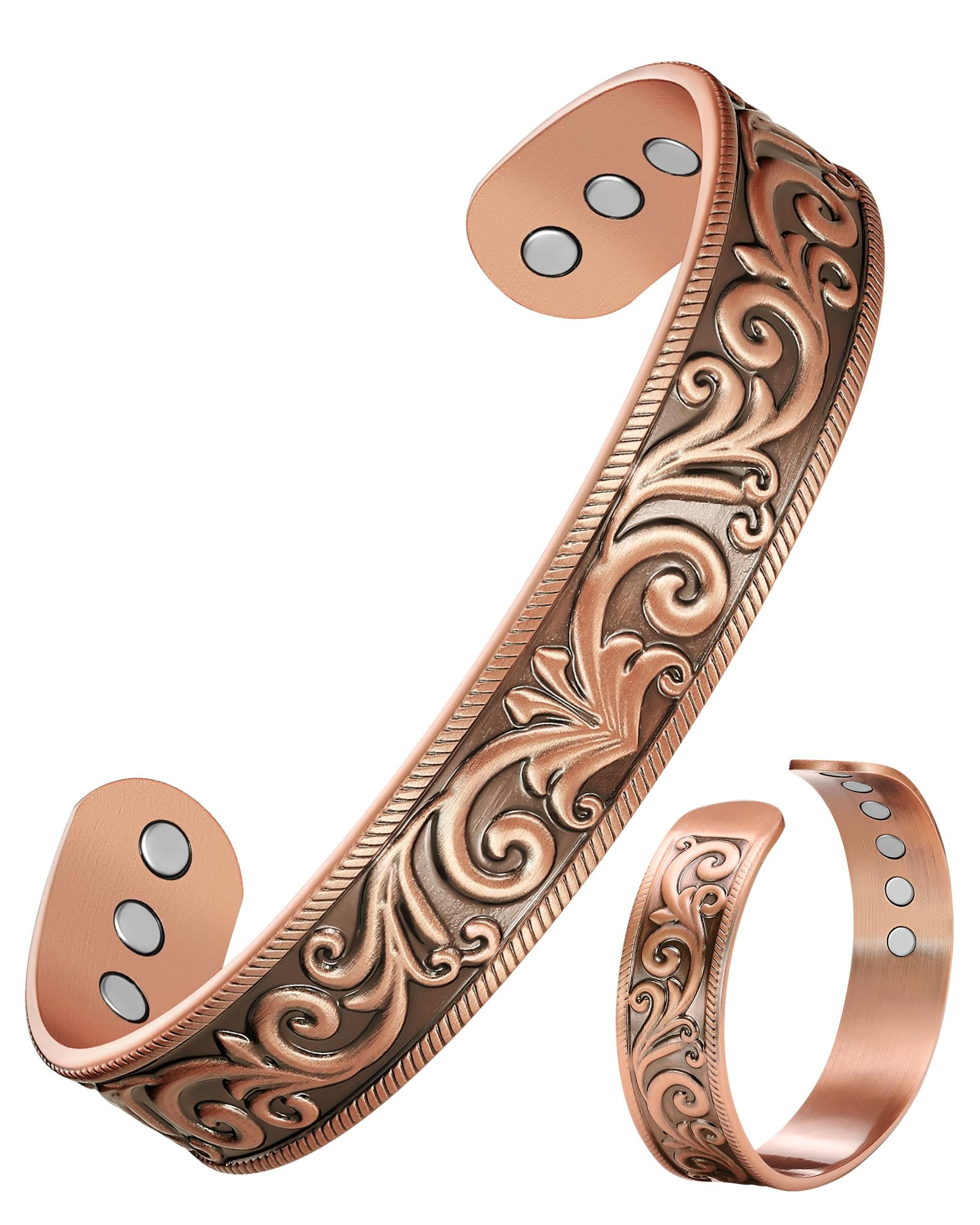 Feraco Copper Magnetic Bracelets for Men Women with Magnets, Tree of ...