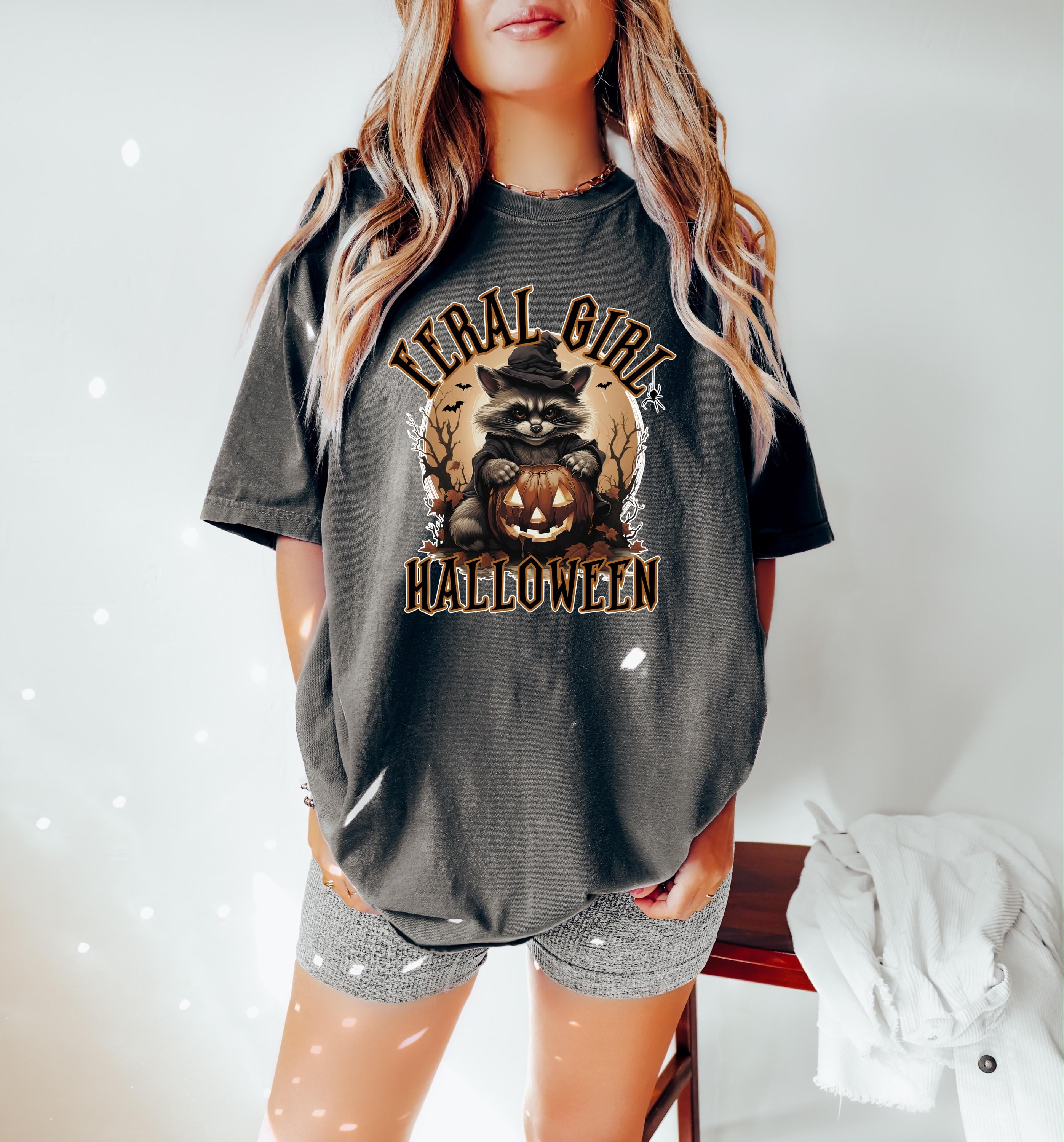 Feral Girl Halloween Shirt For Women With Weirdcore Aesthetic Cute ...