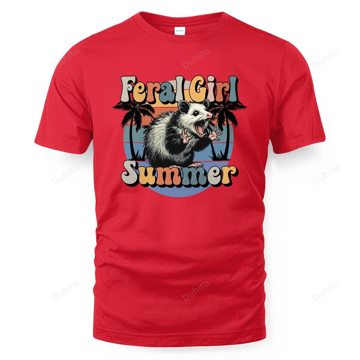 Feral Girl Summer Cute Opossum Possum Summer Retro Vintage - Walmart.com