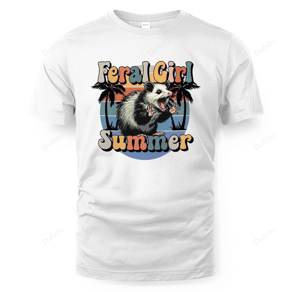 Feral Girl Summer Cute Opossum Possum Summer Retro Vintage - Walmart.com